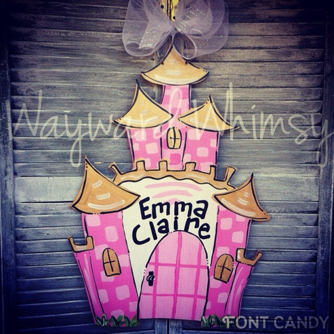 Princess Castle Door Nursery Wood Cut Out Door Hanger- You Choose Color ...