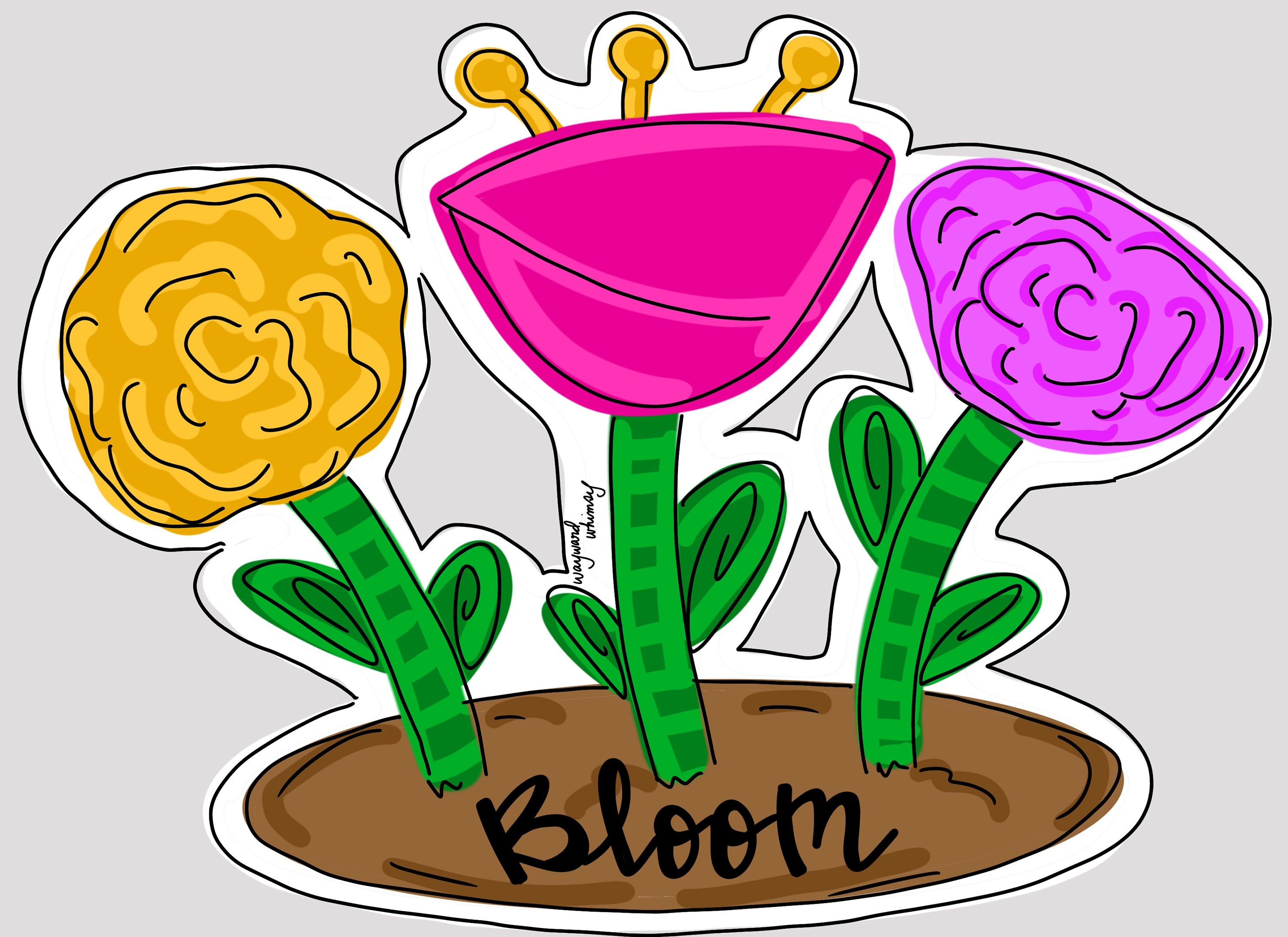 Bloom Flowers Door Hanger Downloadable File Printable Template | Etsy