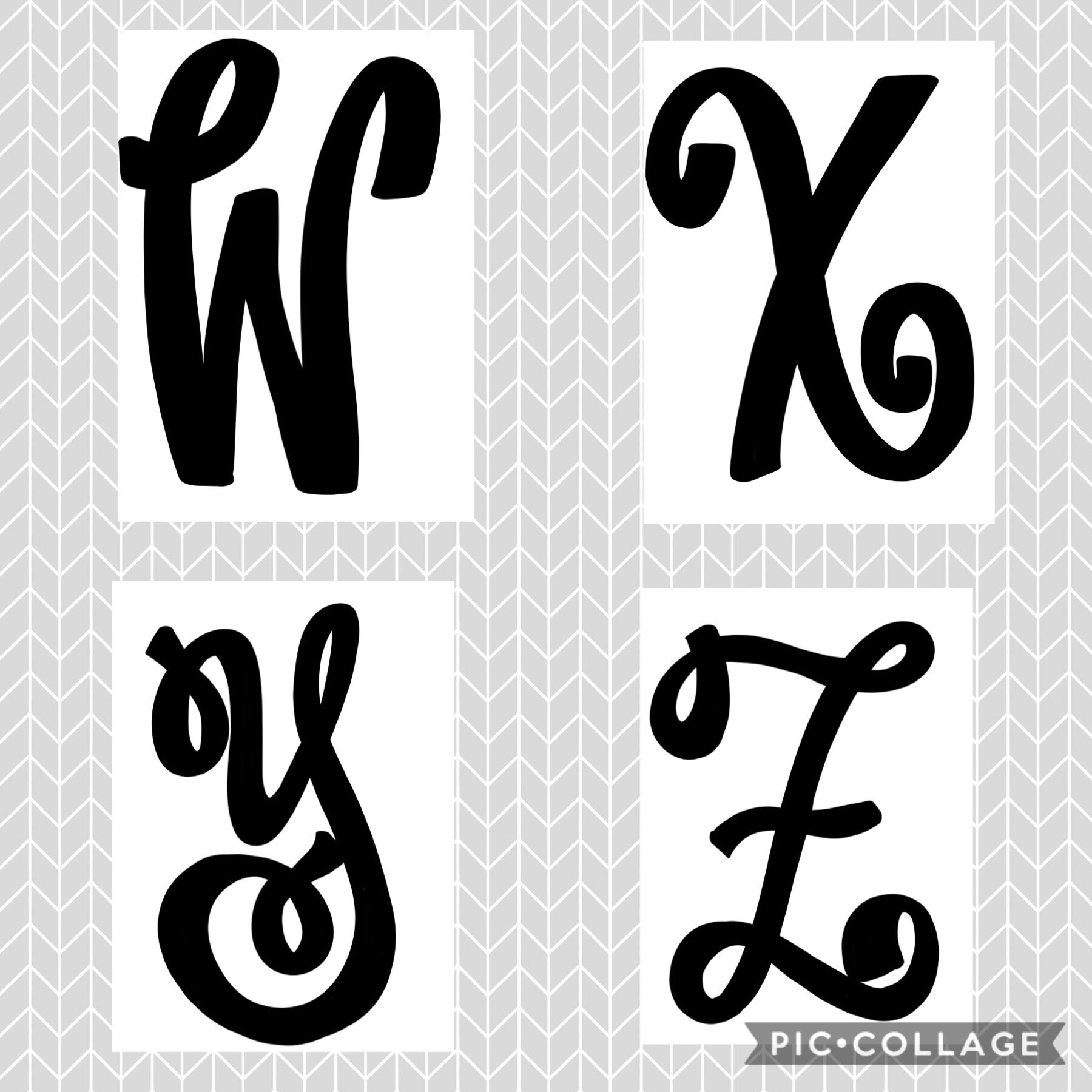 26 Letter Alphabet Hand Lettered Curly Whimsical Font Door - Etsy