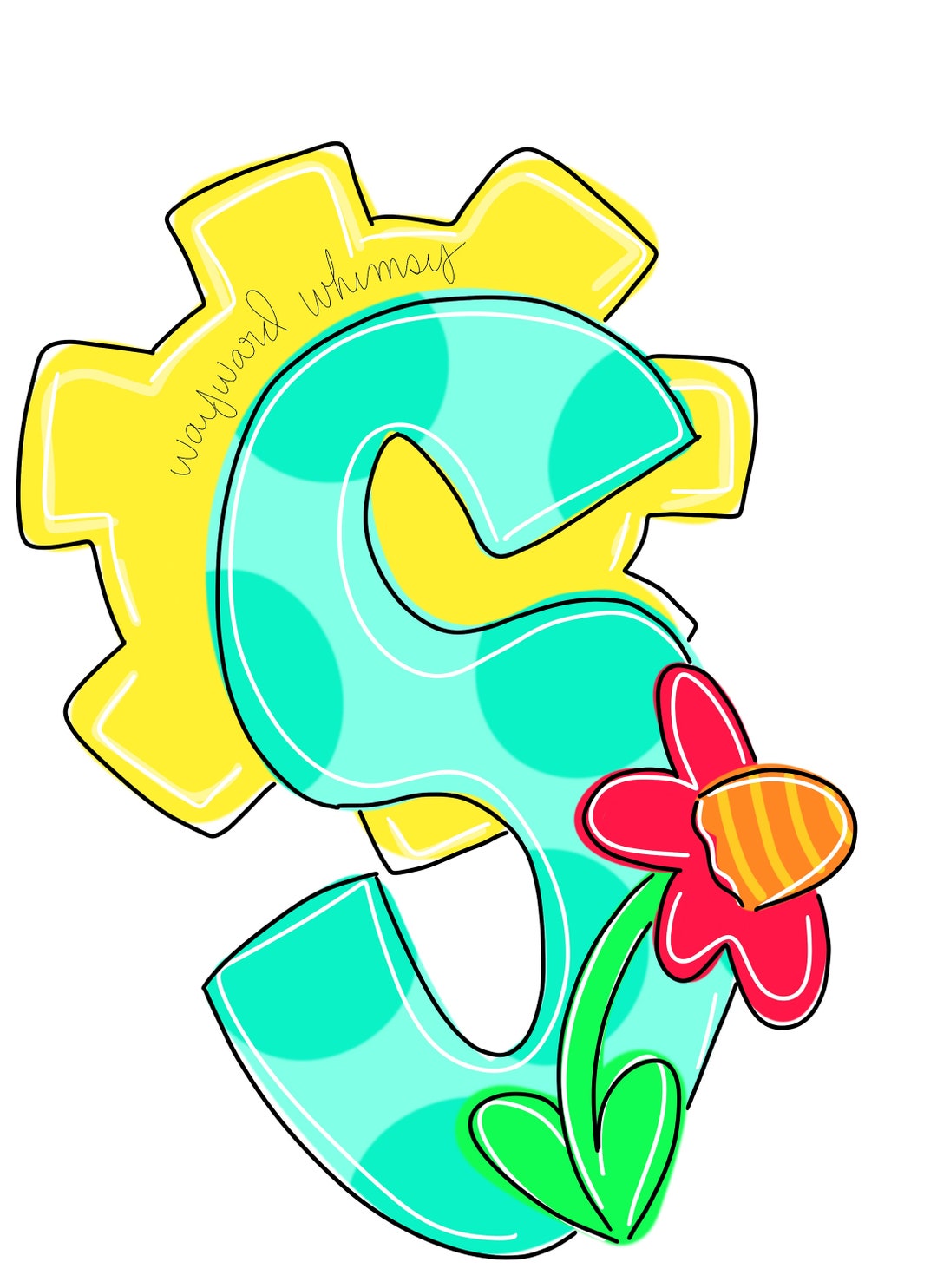 Spring Letter S Door Hanger Downloadable File Printable Template - Etsy