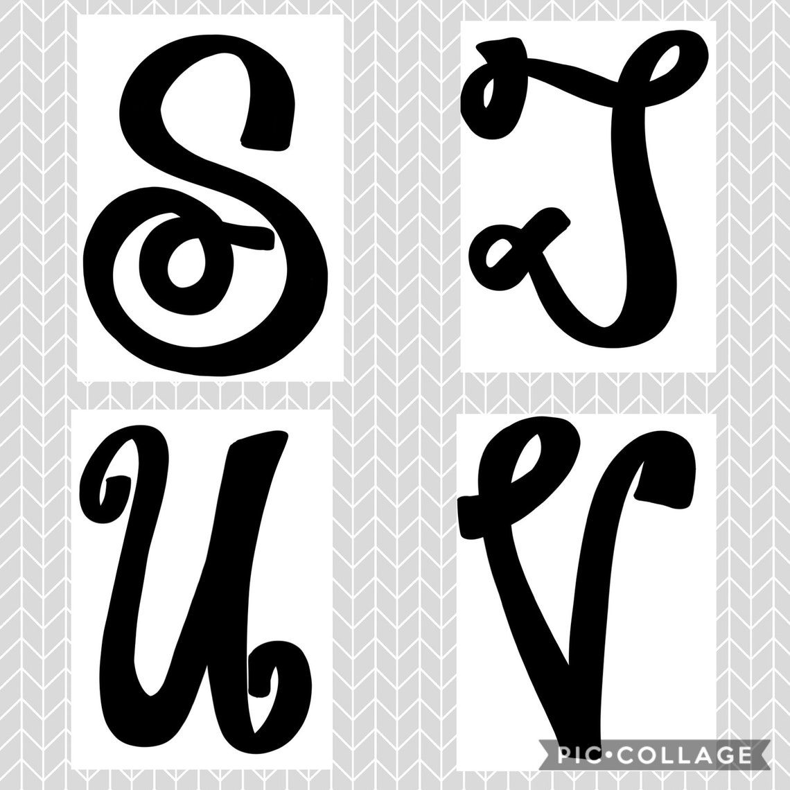 26 Letter Alphabet- Hand Lettered Curly Whimsical Font Door Hanger ...