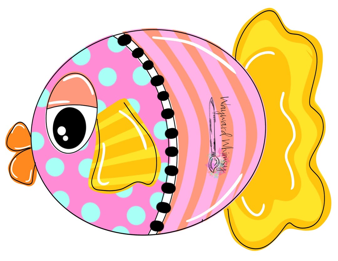 Fish Door Hanger Downloadable File Printable Template - Etsy