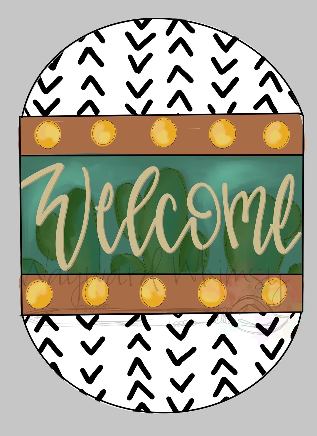 Welcome Cactus- Southwestern- Boho Door Hanger Downloadable File ...