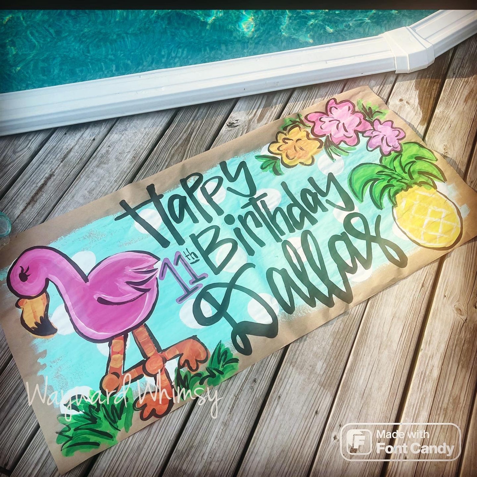 Hand Painted Custom Party Banner Birthday Banner Kraft Paper | Etsy