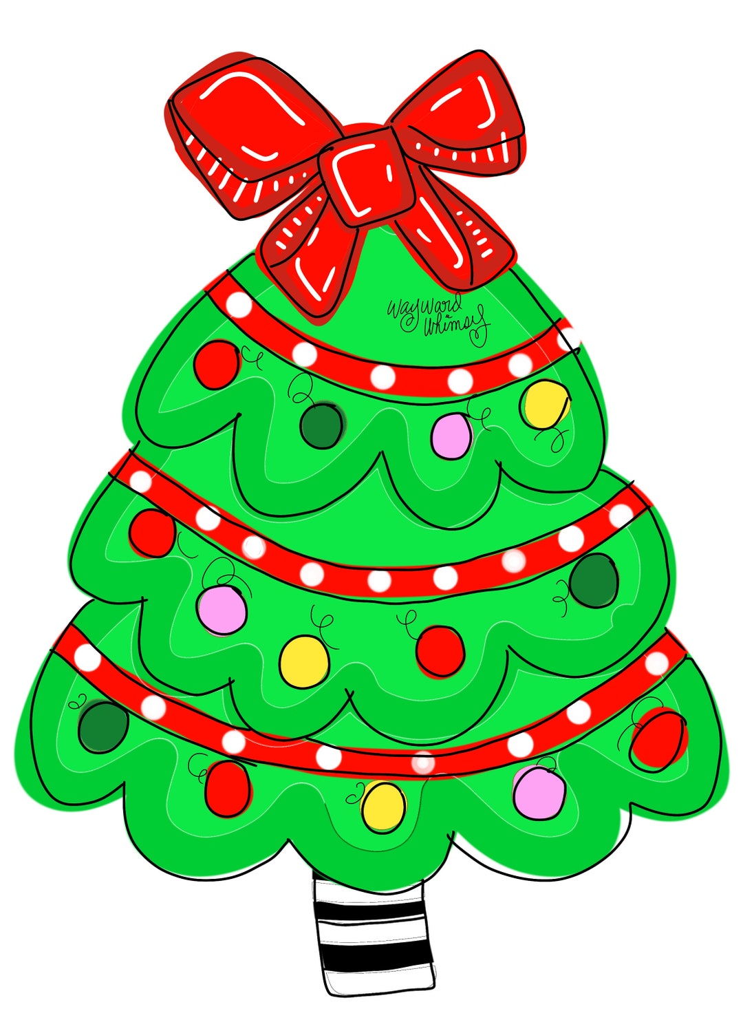Christmas Tree Door Hanger Downloadable File Printable Etsy