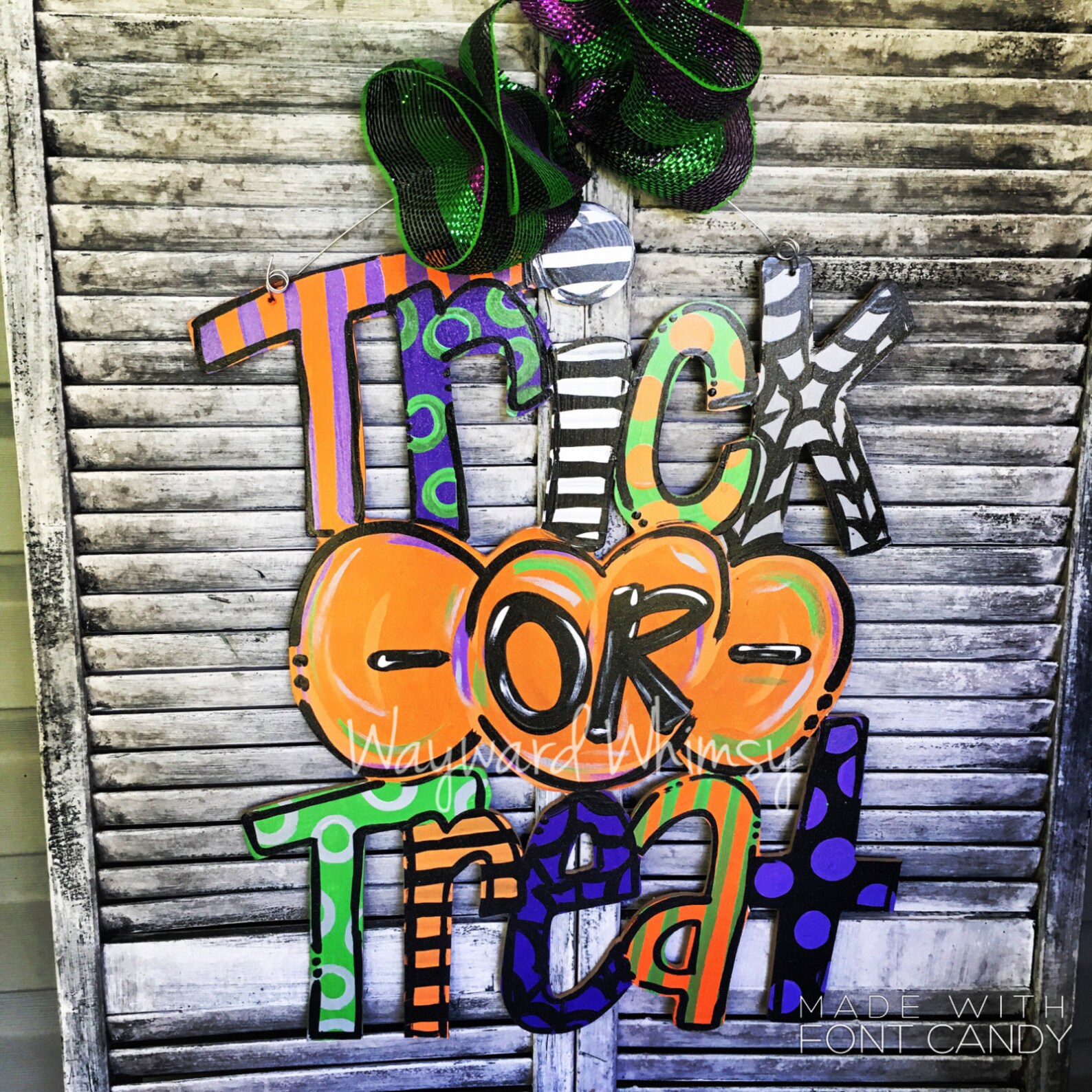 Trick or Treat Wood Cut Out Hanger Halloween - Etsy