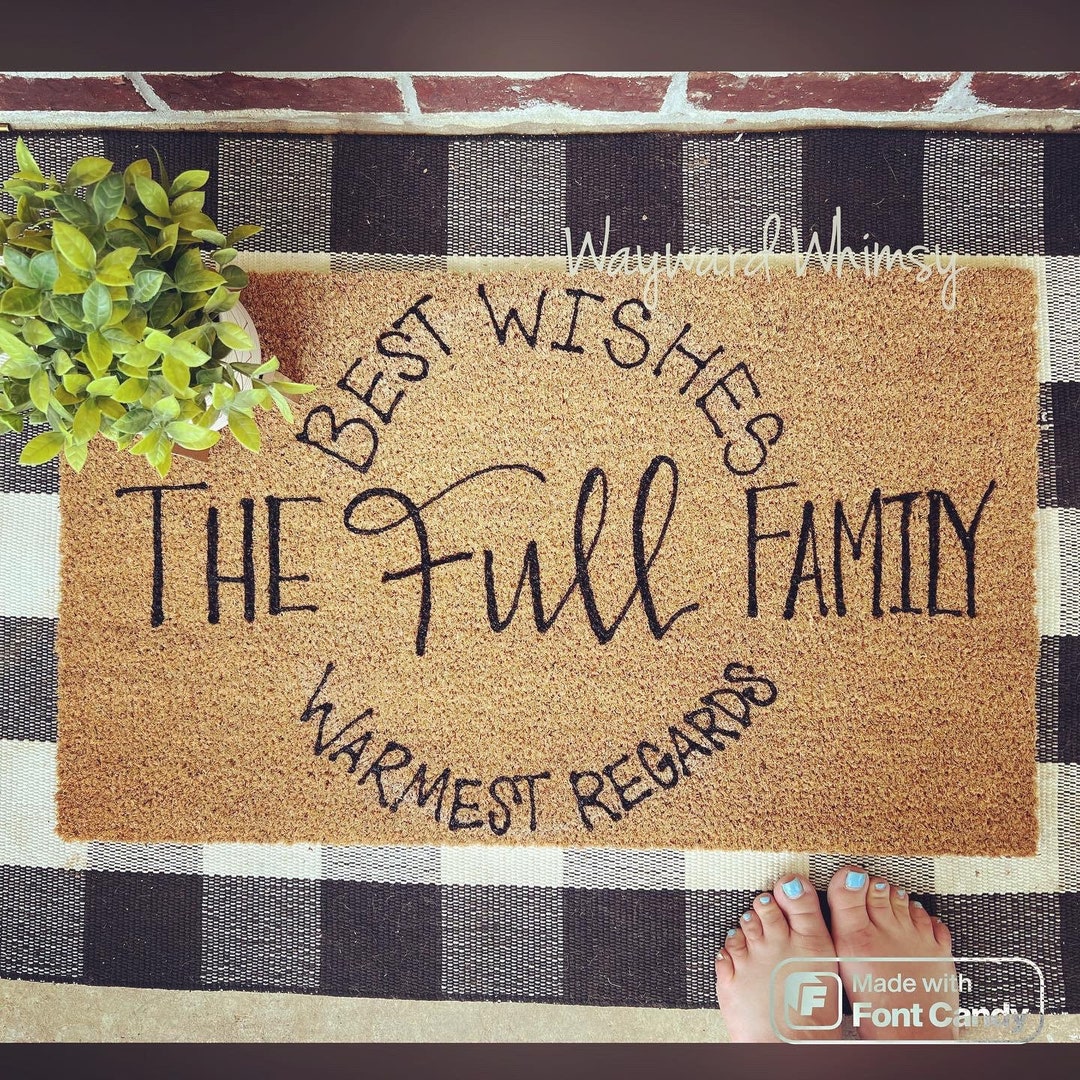 Handlettered Coir Doormat- Best Wishes Warmest Regards Custom With Your ...