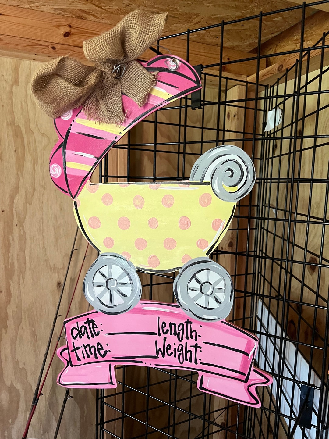 Ready to Ship Girl Baby Buggy Sign Wooden Door Hanger - Etsy