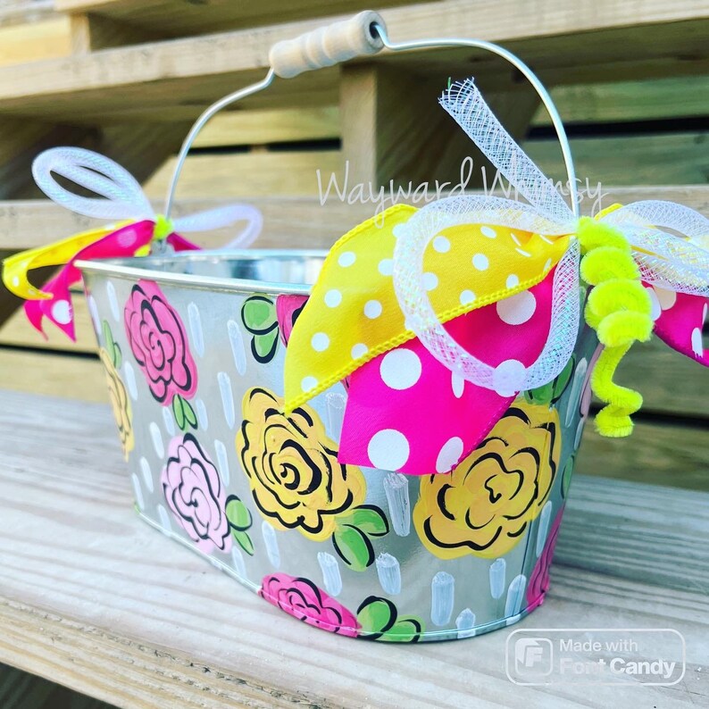 Custom Painted Bucket-personalized Pails Buckets Easter - Etsy