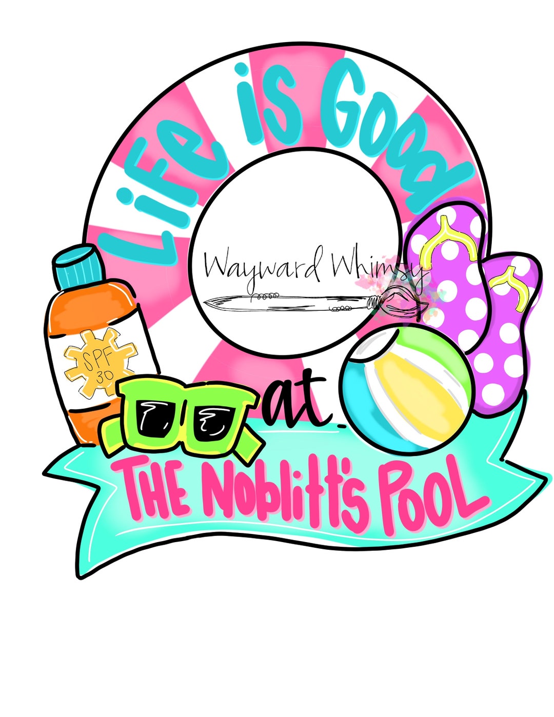Pool Float Door Hanger Downloadable File Printable Template - Etsy