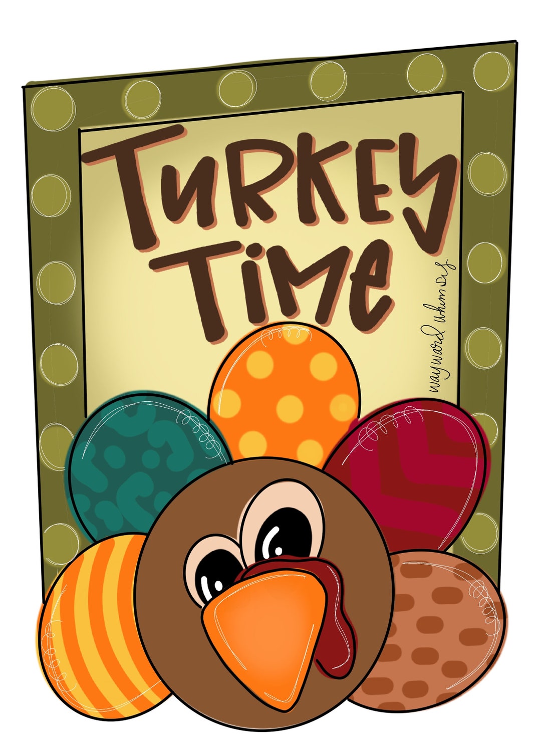 Turkey Time Door Hanger Downloadable File Printable Template - Etsy