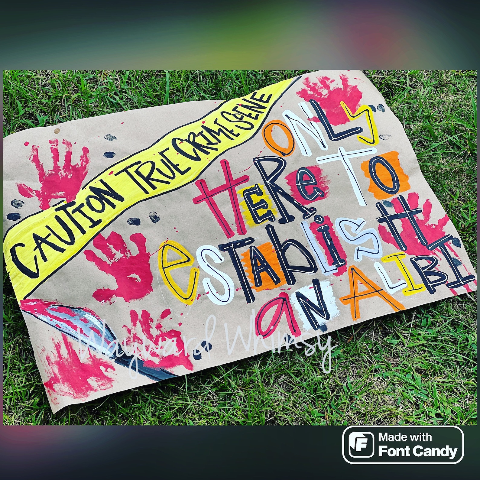 True Crime Hand Painted Custom Party Banner Birthday Banner Kraft Paper ...