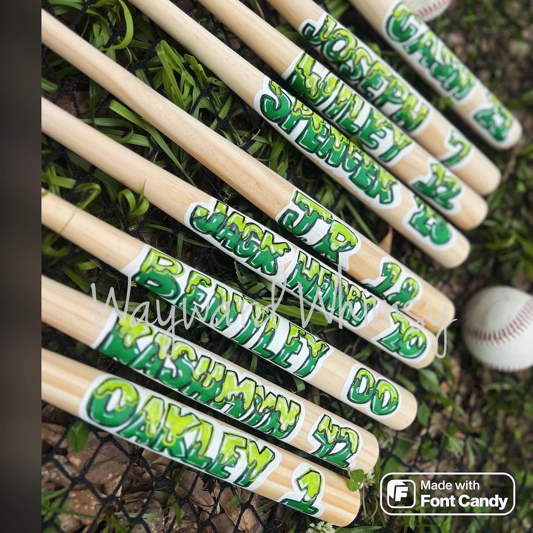 Handpainted Personalized 18” Wooden Bat Painted -baseball- Softball ...