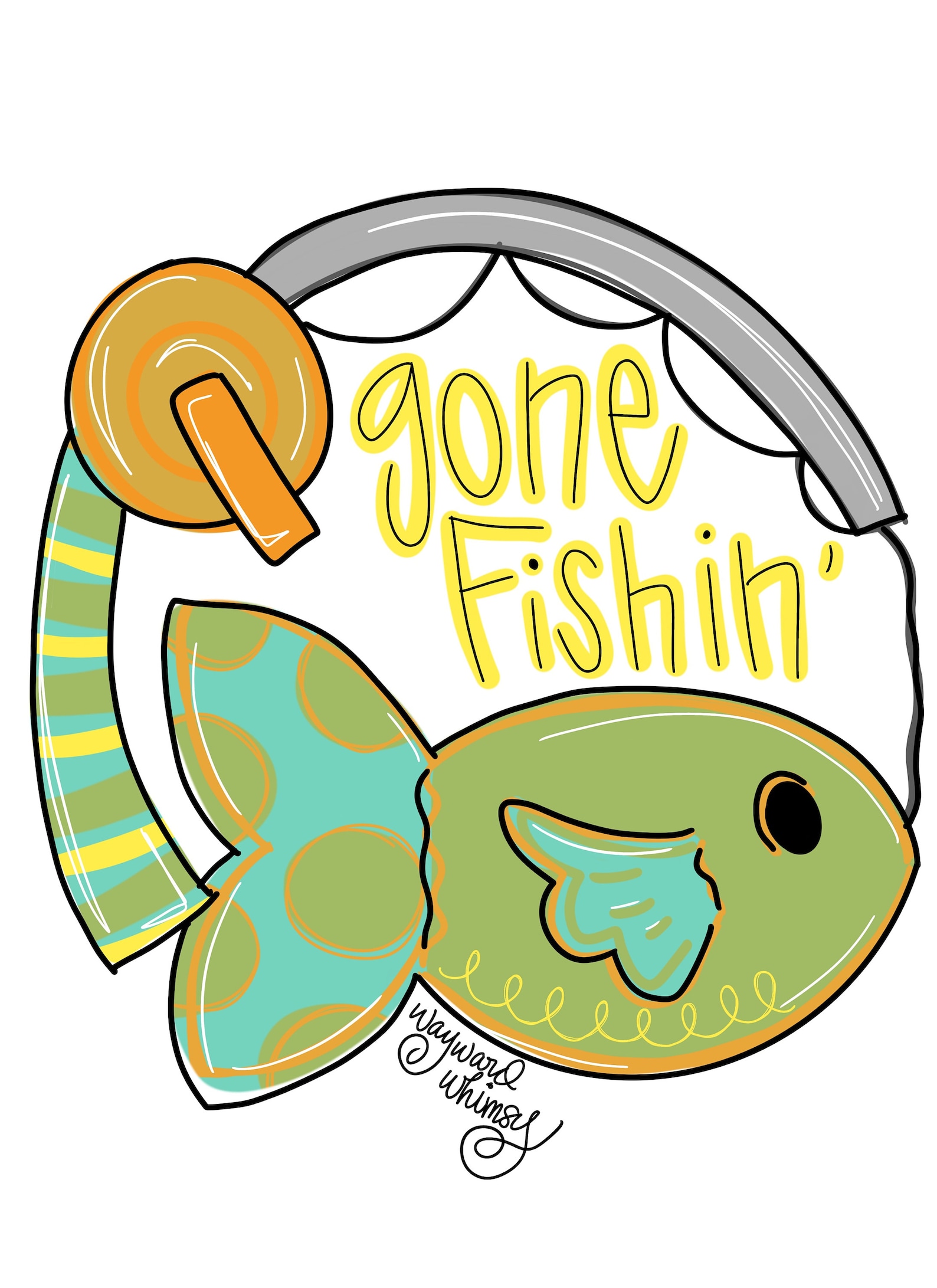 Gone Fishin Door Hanger Downloadable File Printable Template - Etsy