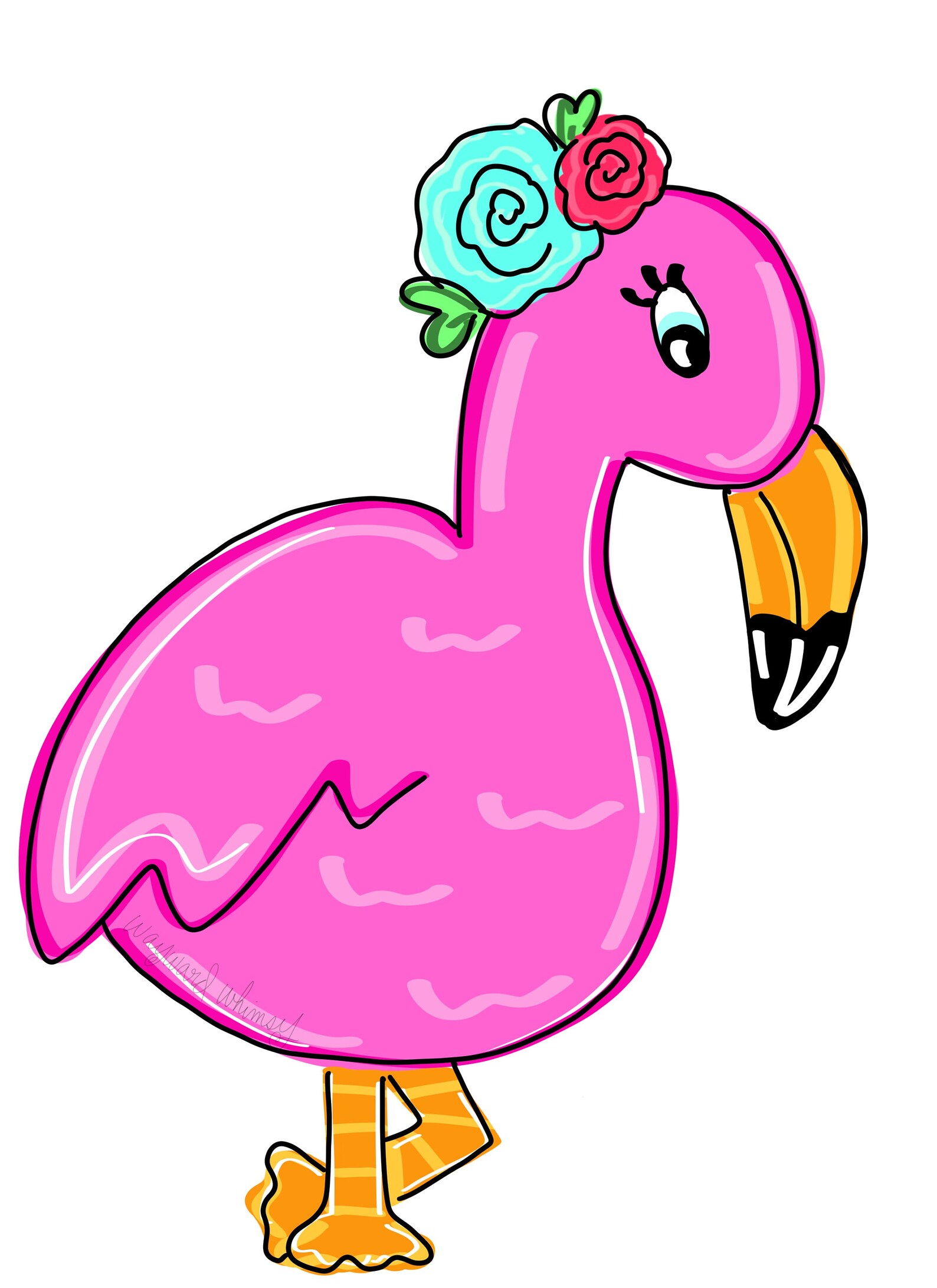 Flamingo Door Hanger Downloadable File Printable Template - Etsy
