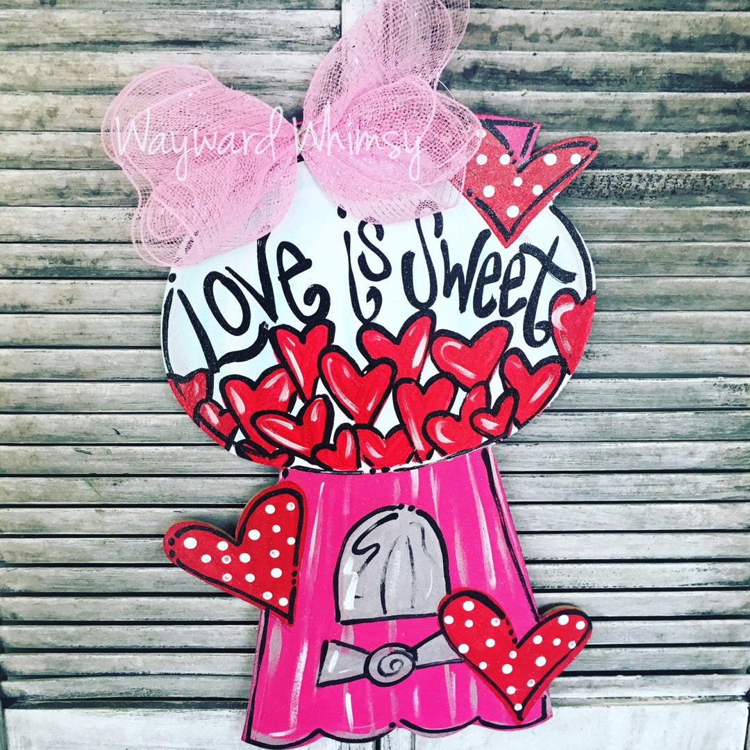 Love is Sweet Candy Machine Wood Cut Out Door Hanger - Etsy