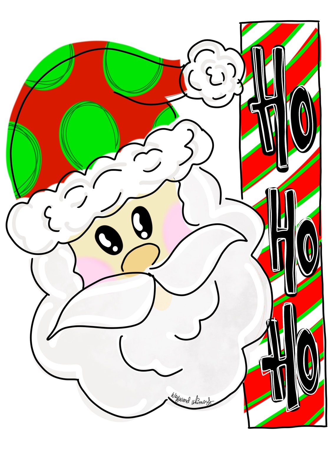 Santa With Side Banner Door Hanger Downloadable File Printable - Etsy