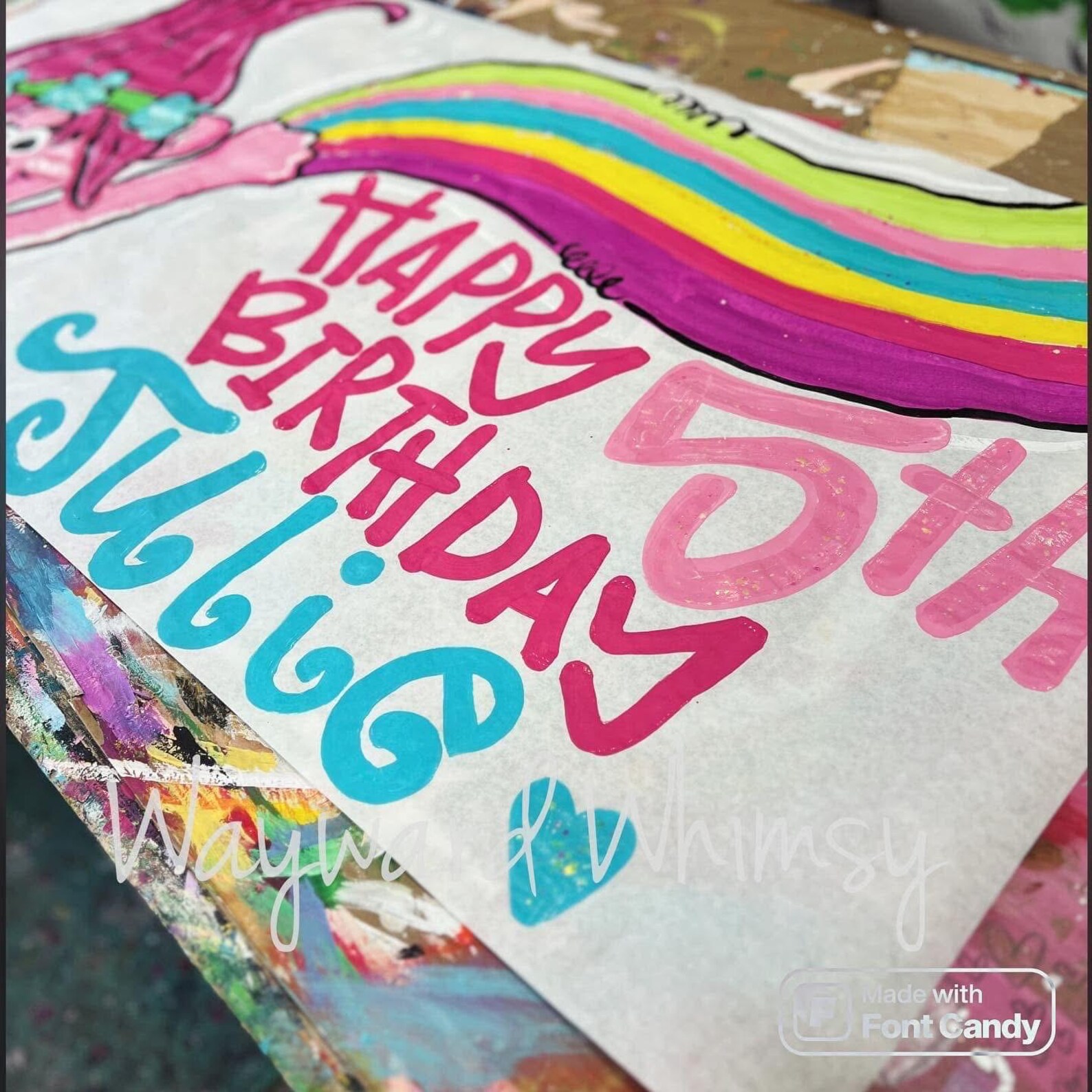 Hand Painted Custom Groovy Retro Rainbow Vibes Theme Birthday Banner ...