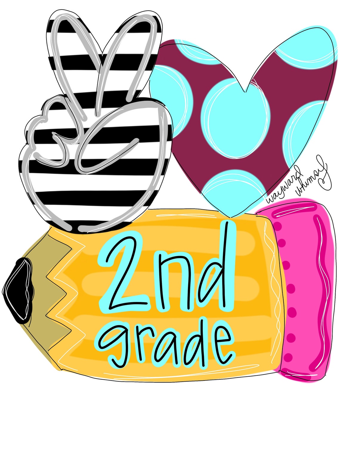 Peace Love Pencil School Door Hanger Downloadable File - Etsy