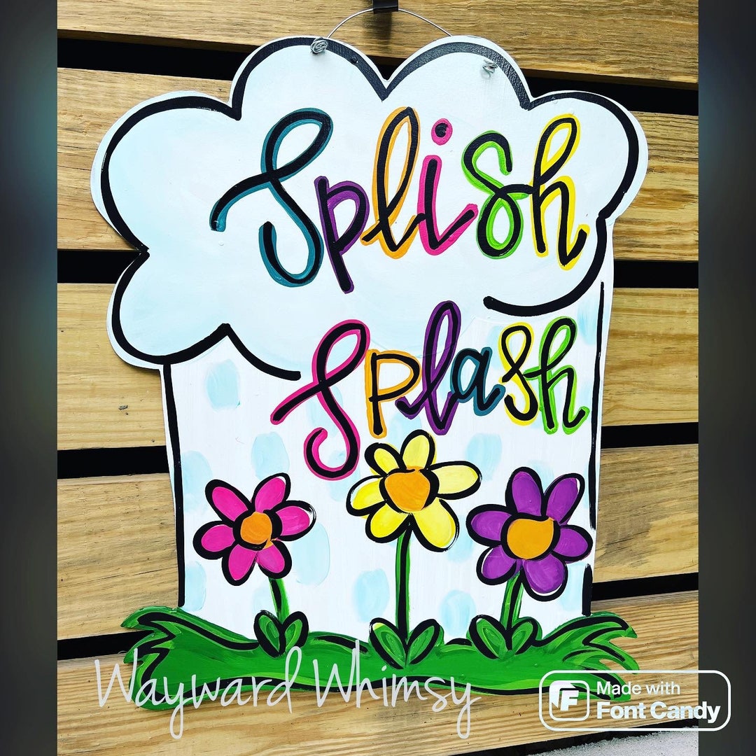 Splash Splash Wooden Door Hanger- Discounted - Etsy
