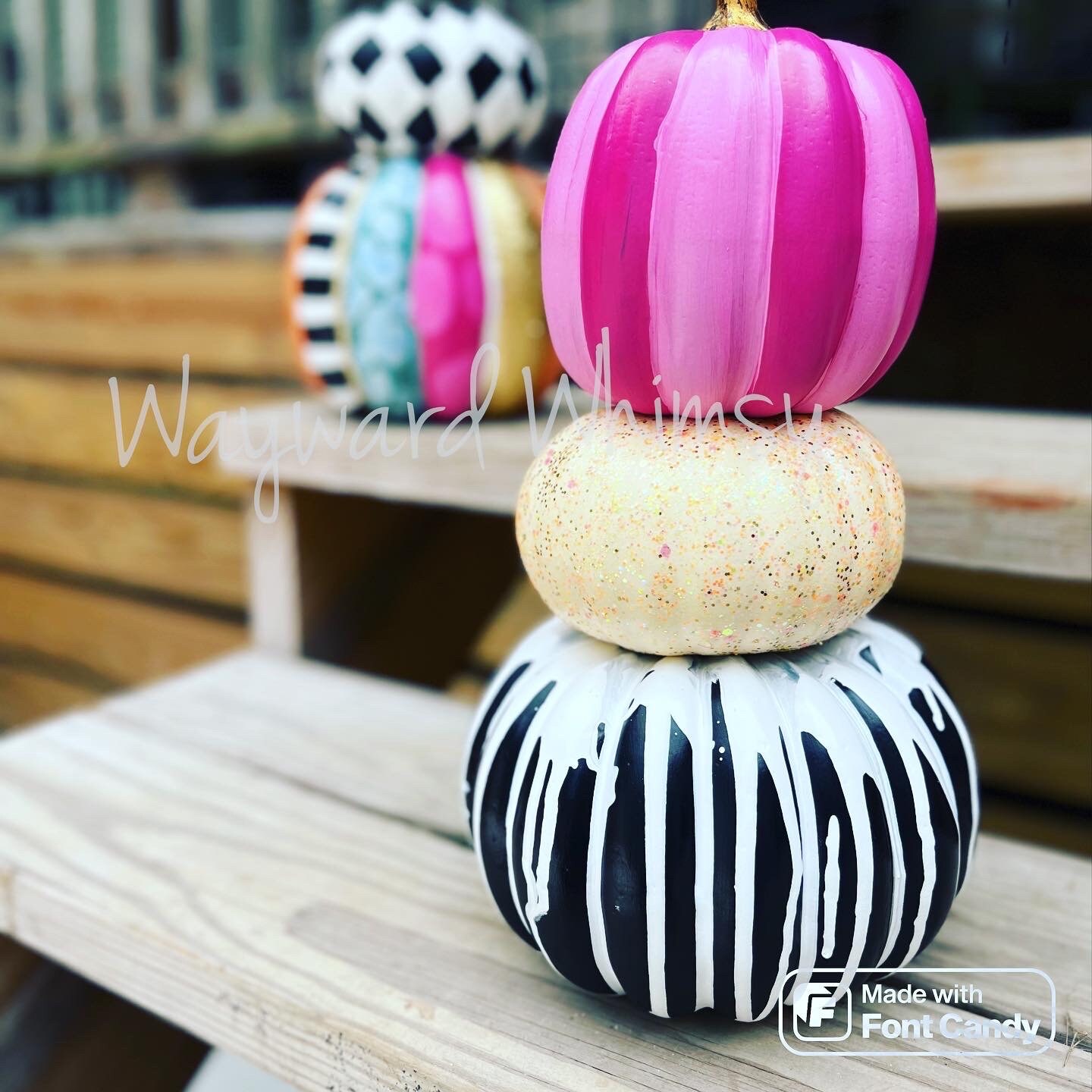 Hand Painted Faux Pumpkins - Stacking Pumpkins- Sold as a Stacked Set ...