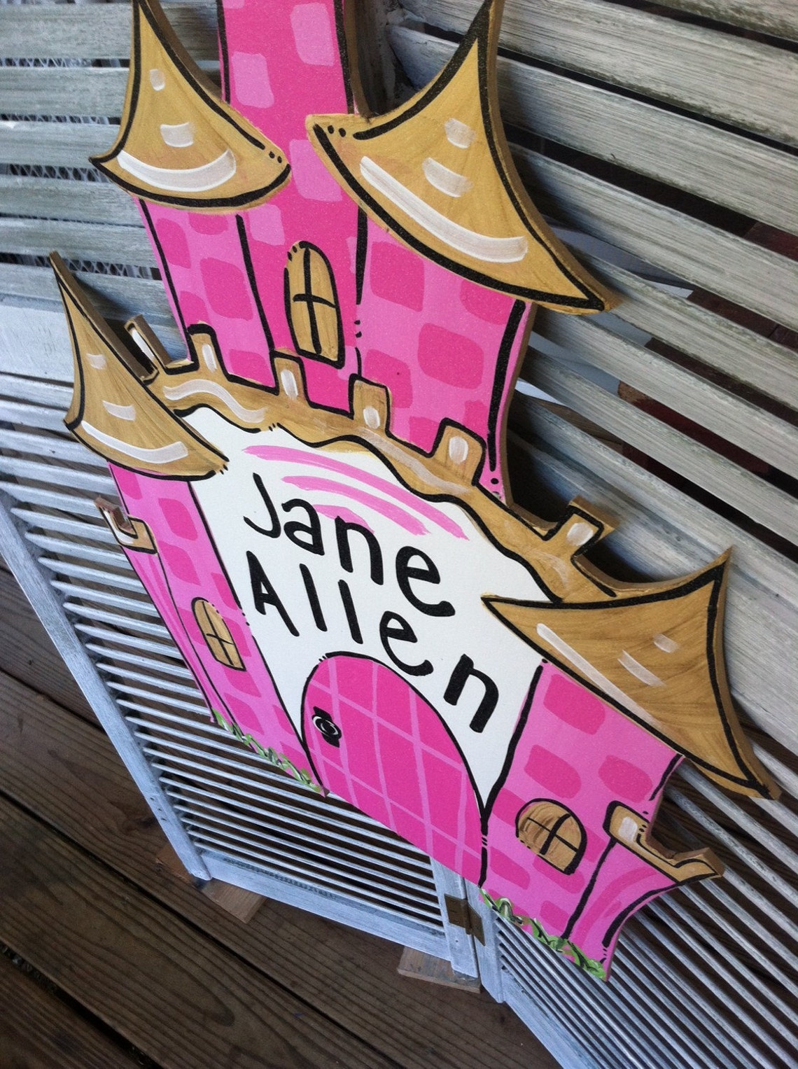 Princess Castle Door Nursery Wood Cut Out Door Hanger- You Choose Color ...