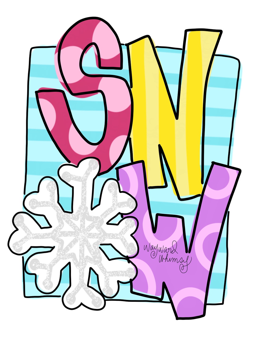 Snow Door Hanger Downloadable File Printable Template - Etsy