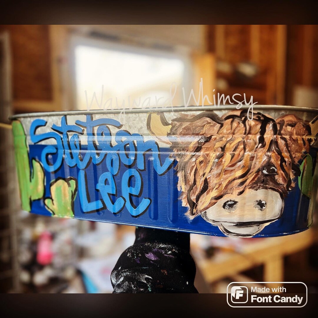 Personalized and Hand Painted Tub- Decor Metal Tub- Galvanized Tub ...