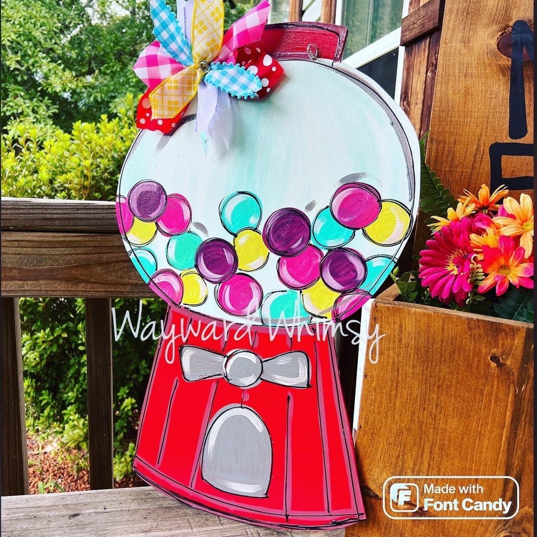 Bubble Gum Machine Wood Cut Out Door Hanger - Etsy