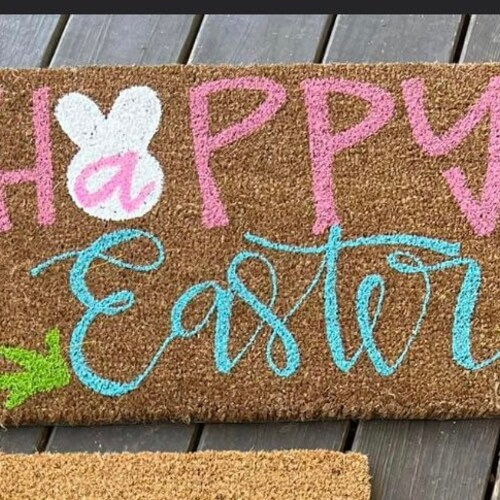 Handlettered Coir Doormat Happy Easter 30x17 - Etsy