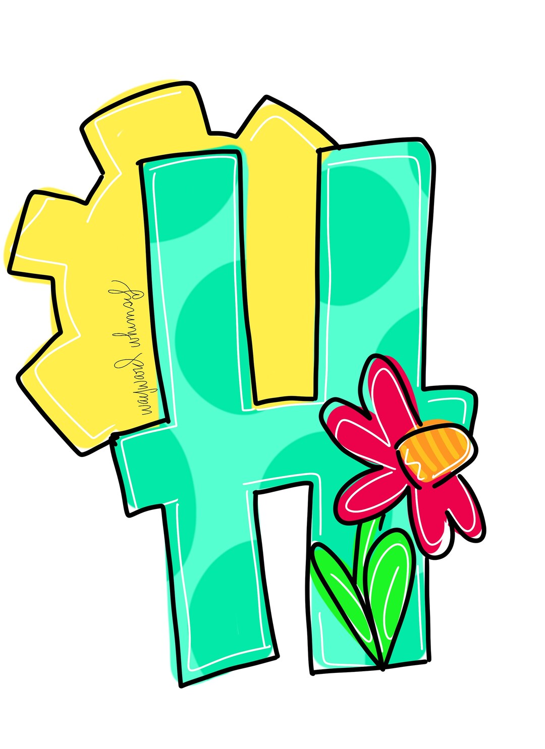 Spring Letter H Door Hanger Downloadable File Printable Template - Etsy