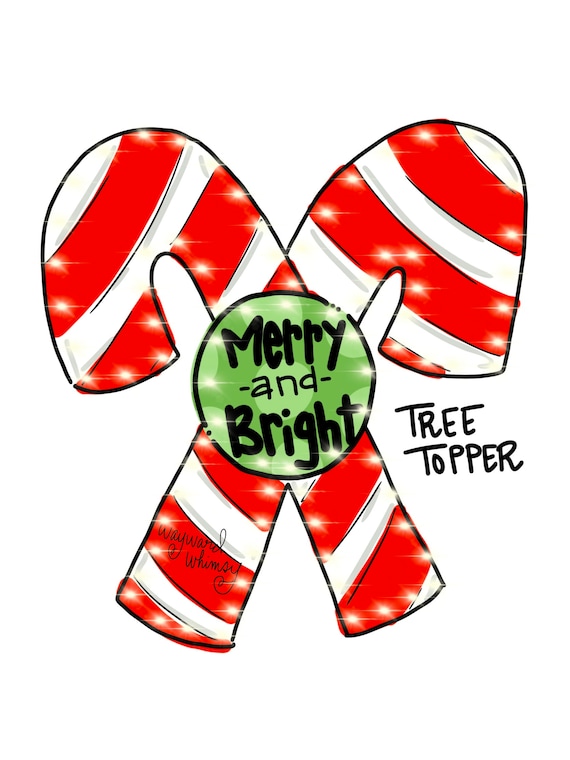 Tree Topper Template Candy Canes Downloadable File Printable | Etsy