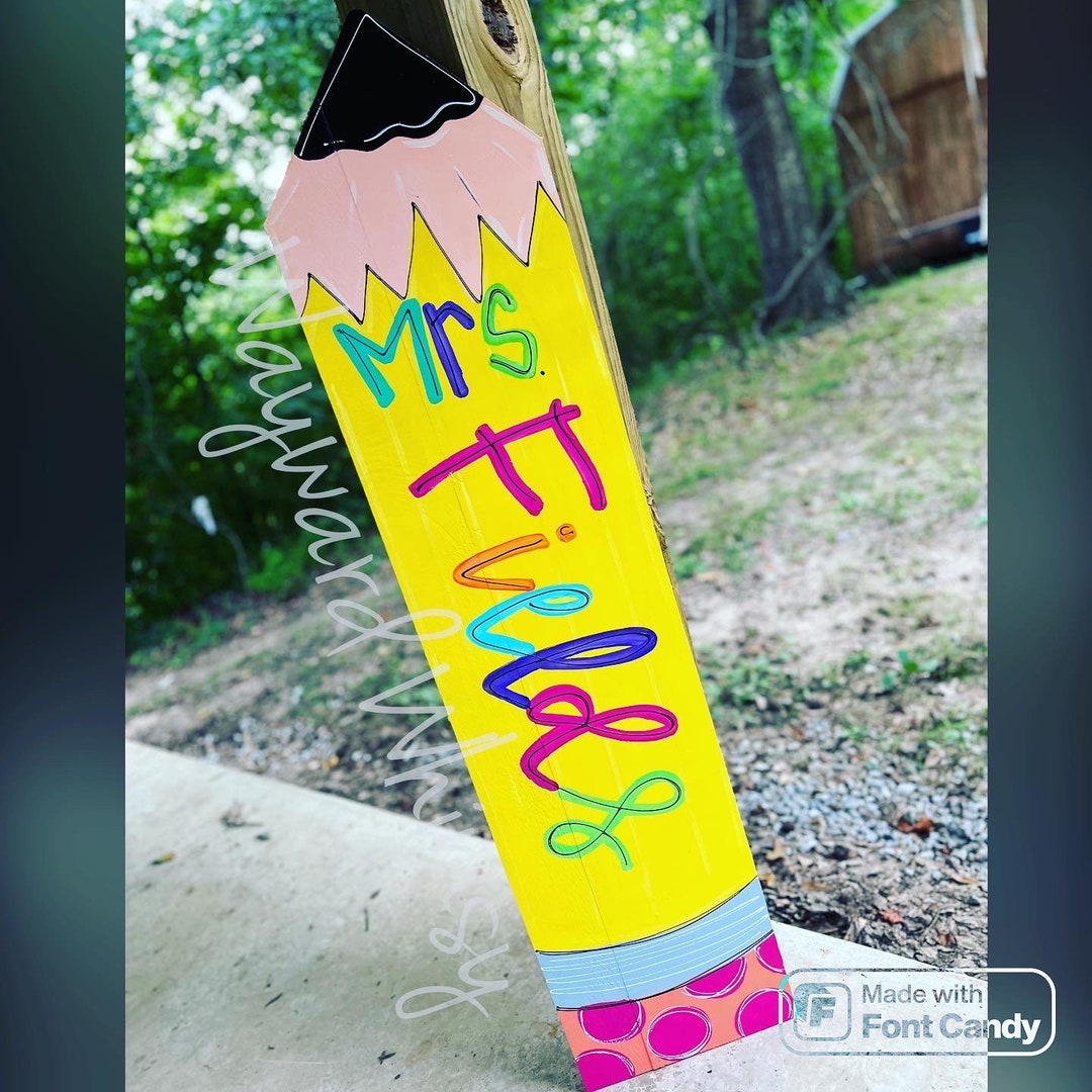 4 Ft Tall Porch Sign- Teacher Pencil- Classroom - Porch Decor- Porch ...
