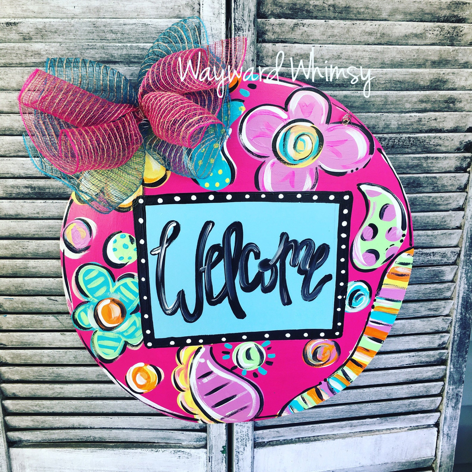 Funky Fun Welcome Sign Wood Cut Out Hanger - Etsy