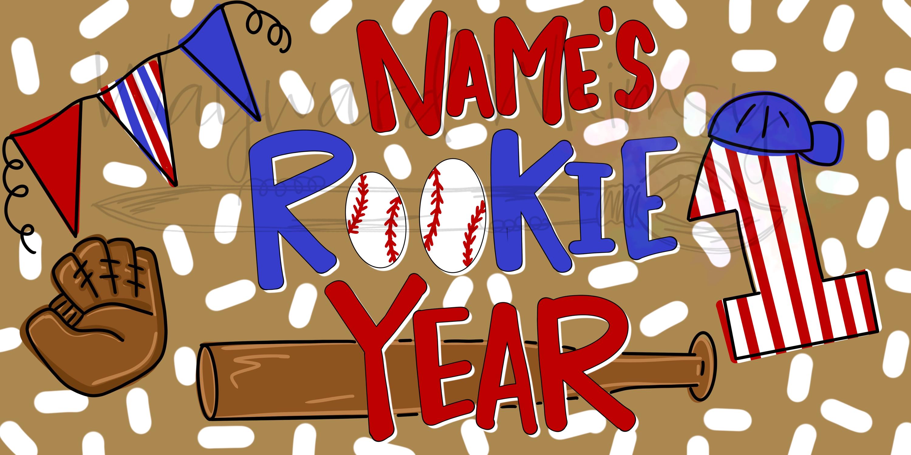 First Birthday Rookie Year Banner- Baseball- Brown Craft Paper ...