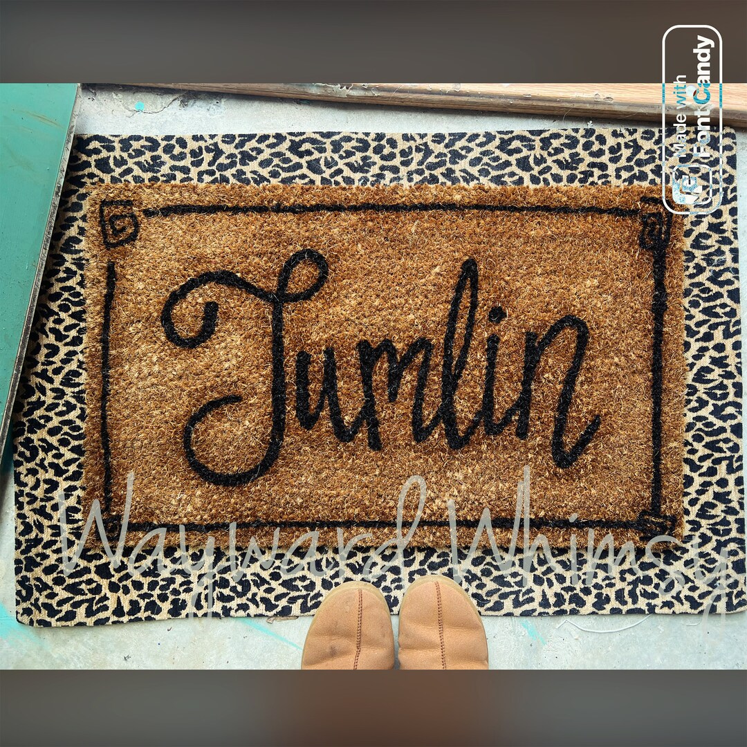 Handlettered Coir Doormat- Custom With Your Name or Wording 30x17 ...