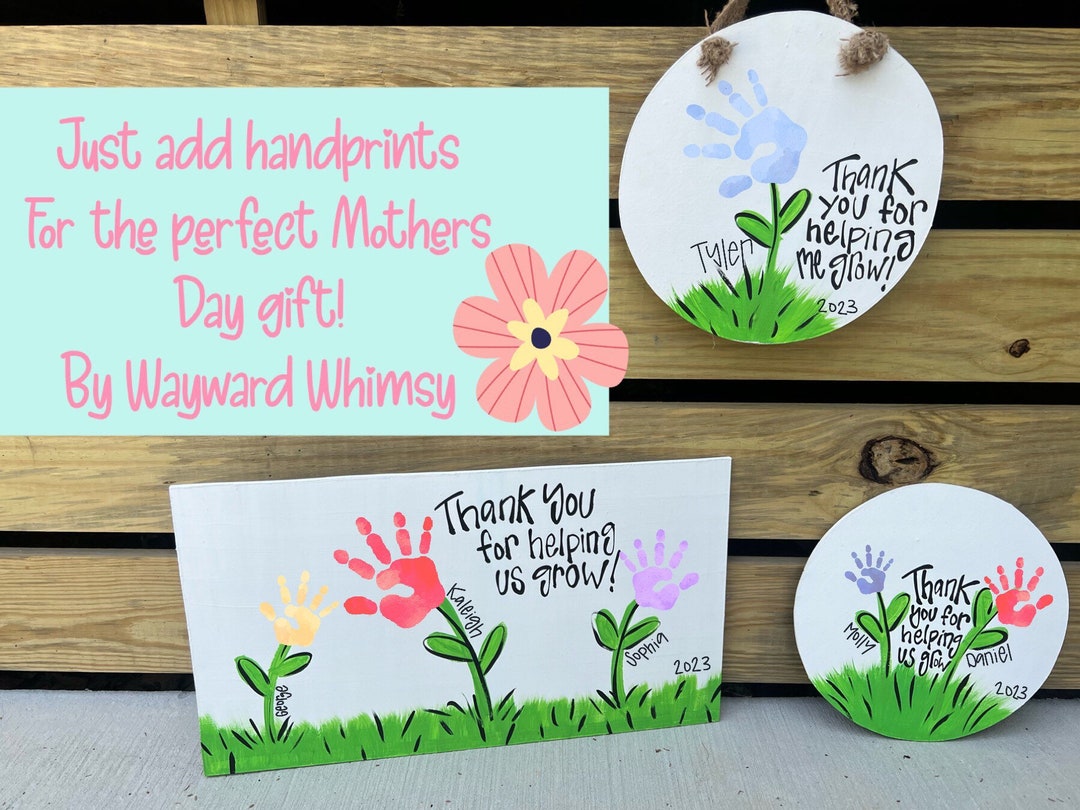 Mother’s Day Handprint Keepsake Gift- Handprint Art- Handprint Flowers ...