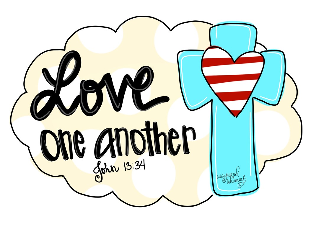 Love One Another Valentine Door Hanger Downloadable File Printable ...