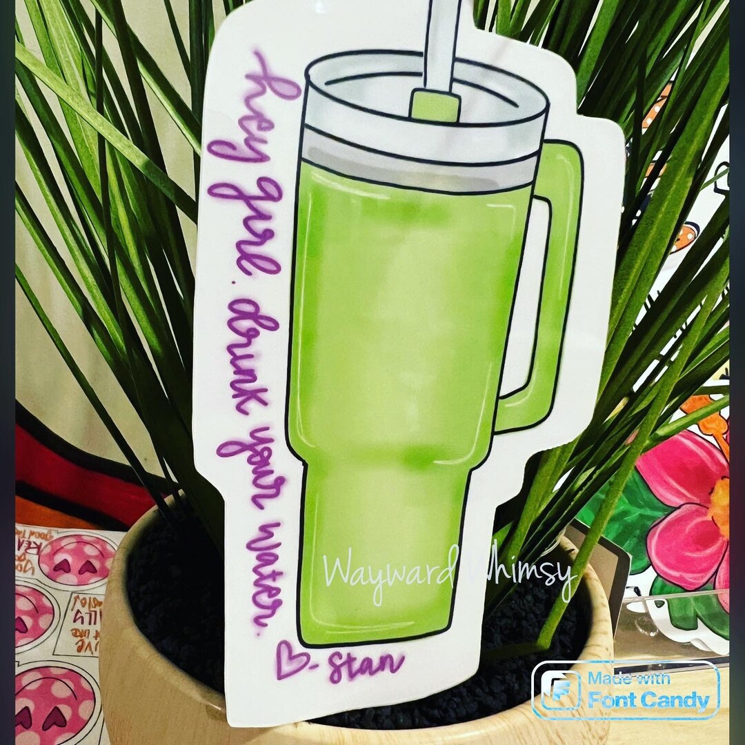 Water Tumbler - Water Cup- 40 Oz - Vinyl Sticker - Water and Fade ...