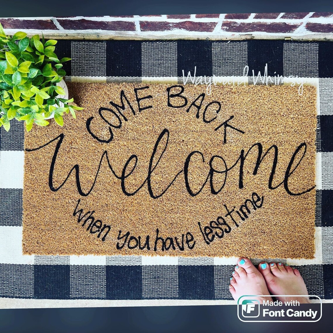 Handlettered Coir Doormat Custom With Your Name or Wording - Etsy