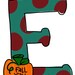 Letter E With Pumpkin Fall/thanksgiving/halloween- Whimsical Font Door ...