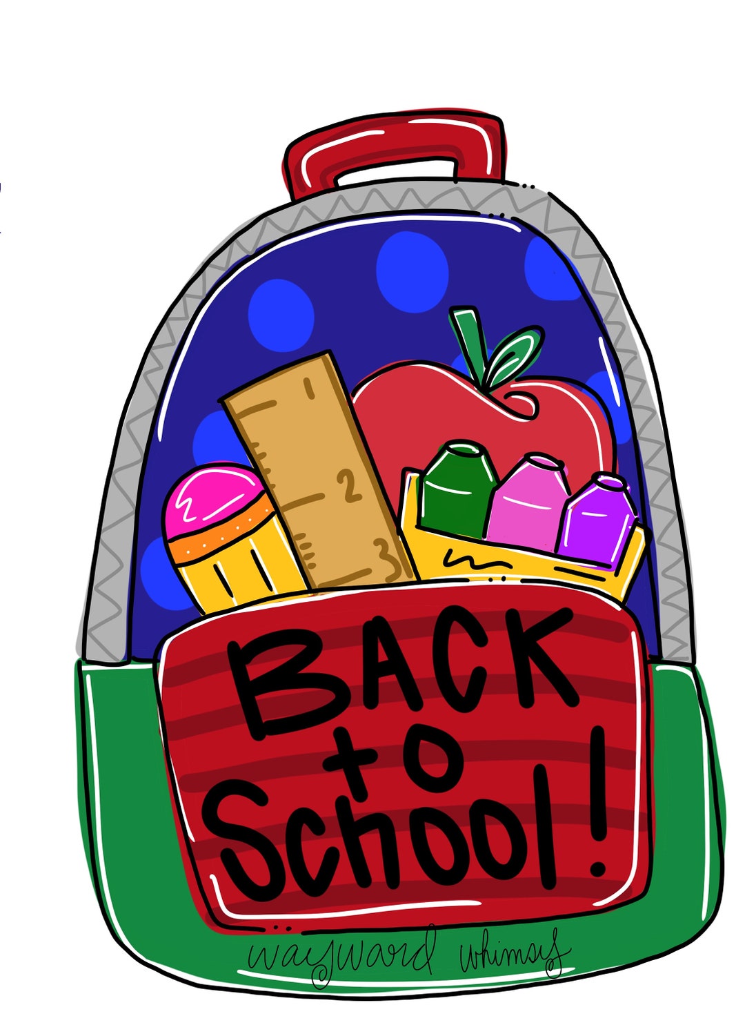 Backpack Back to School Door Hanger Downloadable File Printable ...