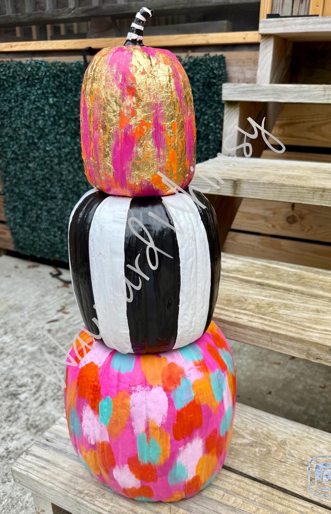 Ready to Ship- as Pictured1 Hand Painted Stacking Pumpkins- Sold as ...