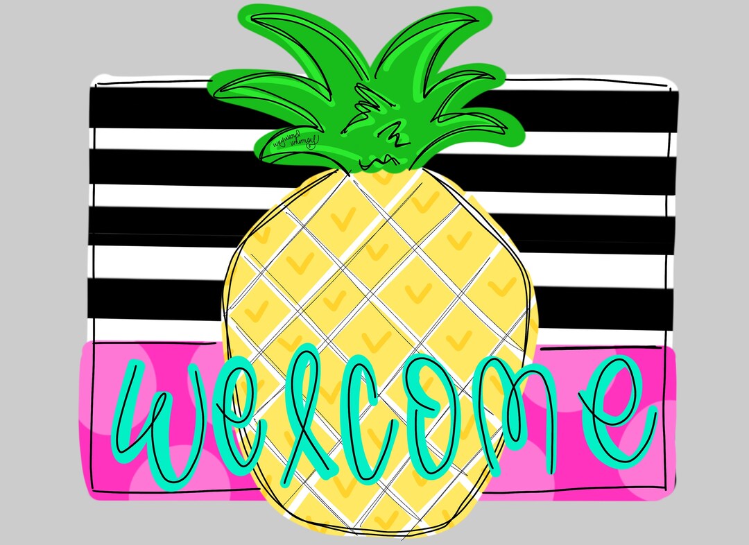 Pineapple Door Hanger Downloadable File Printable Template - Etsy