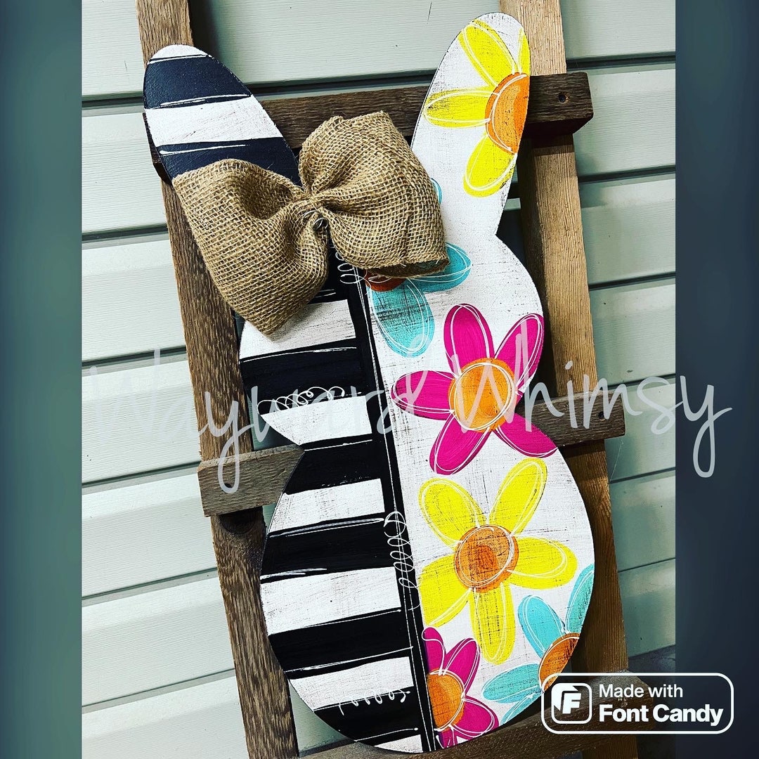 Spring Bunny Door Hanger Easter Decor Door Sign - Etsy