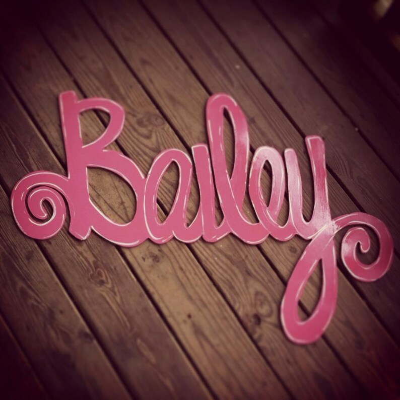NAME SIGN Hand drawn cut & painted | Etsy