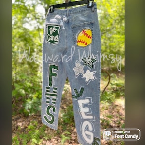 Handpainted Denim Jeans- You Customize- You Supply Jeans- Painted Jeans ...