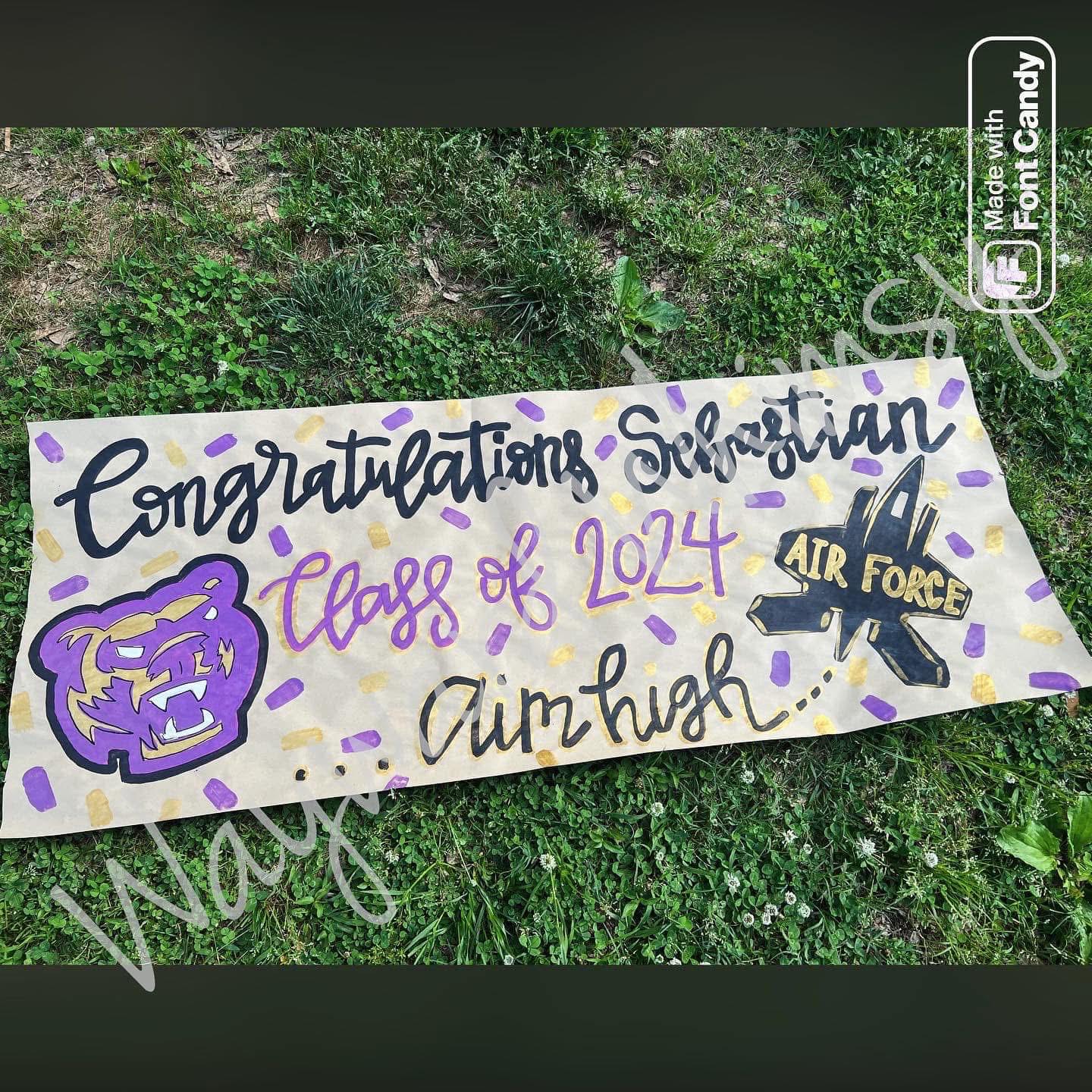 Hand Painted Custom Party Banner- Birthday Banner- Kraft Paper Banner ...