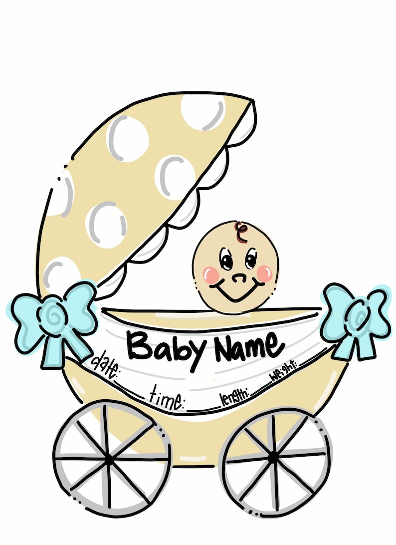 Baby Buggy Door Hanger Downloadable File Printable Template - Etsy