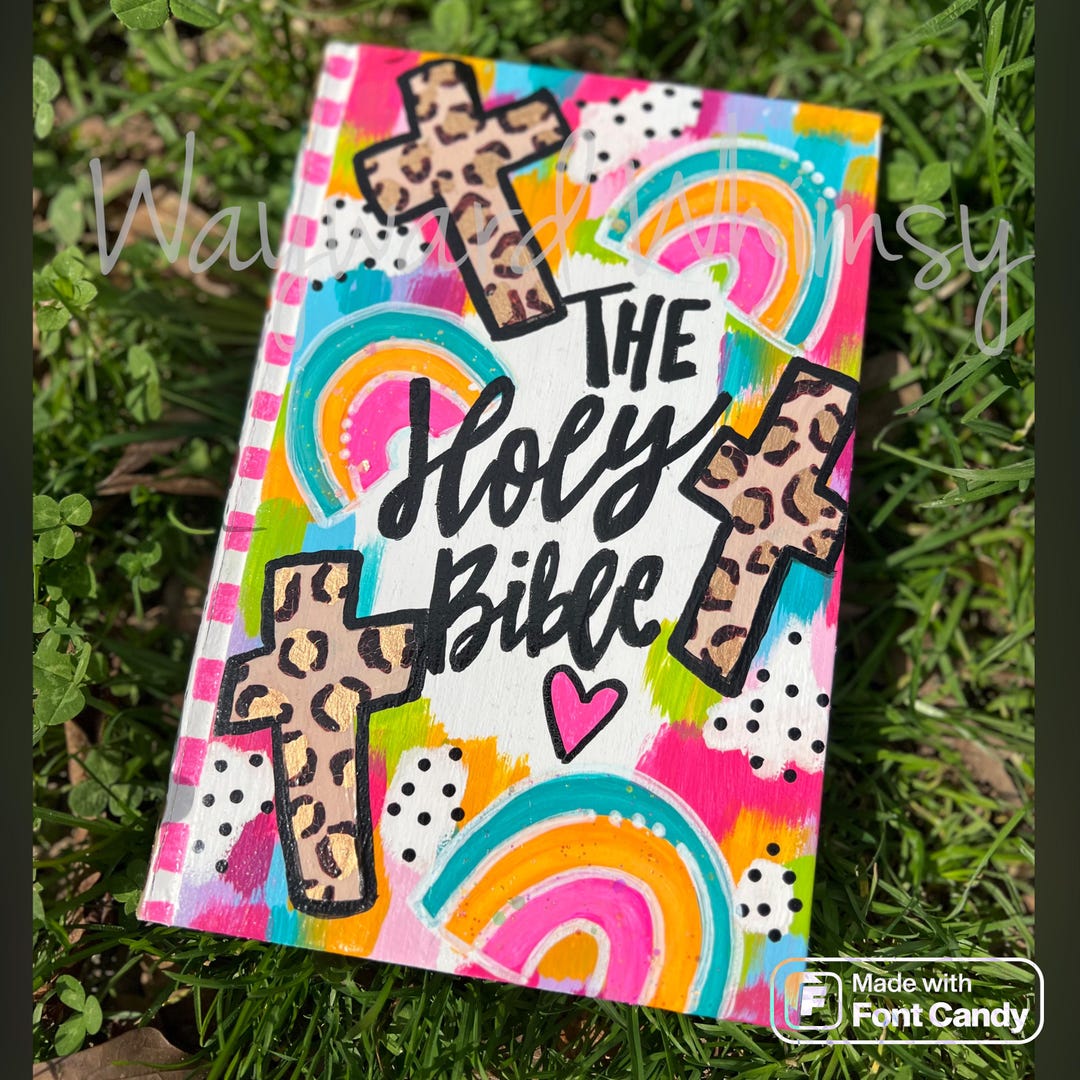 Custom Handpainted Bible- You Specify Theme, Design, Art, Colors ...